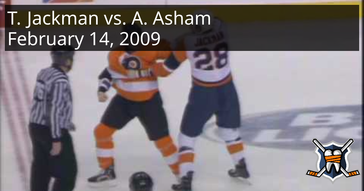 Tim Jackman vs. Arron Asham, February 14, 2009 - New York Islanders vs ...