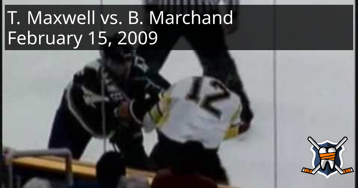 Tommy Maxwell vs. Brad Marchand, February 15, 2009 - Manitoba Moose vs ...
