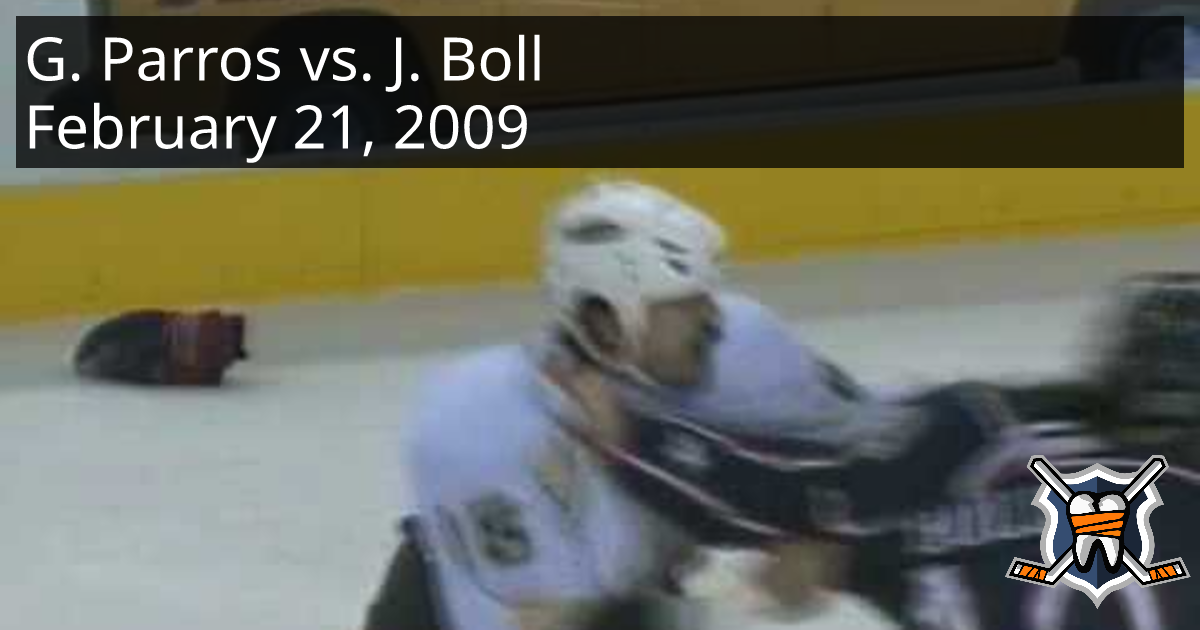 George Parros vs. Jared Boll, February 21, 2009 - Anaheim Ducks vs ...