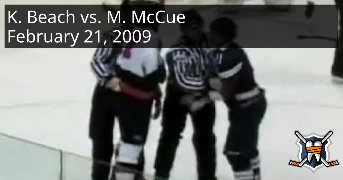 Kyle Beach vs. Matt McCue, February 21, 2009 - Lethbridge Hurricanes vs ...