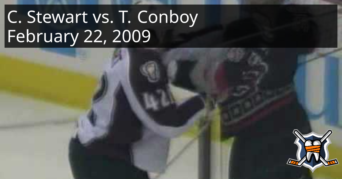 Chris Stewart vs. Tim Conboy, February 22, 2009 - Colorado Avalanche vs ...