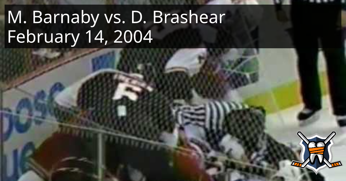 Matthew Barnaby vs. Donald Brashear, February 14, 2004 - New York ...