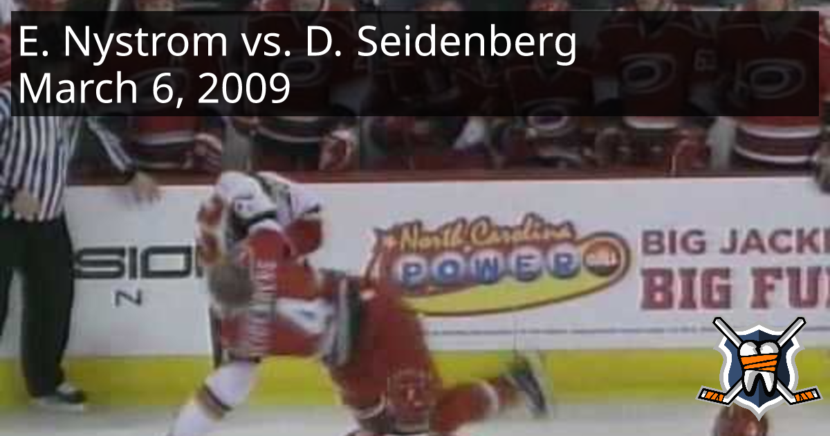 Eric Nystrom vs. Dennis Seidenberg, March 6, 2009 - Calgary Flames vs ...