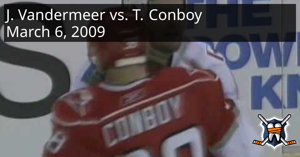 Jim Vandermeer vs. Tim Conboy, March 6, 2009 - Calgary Flames vs ...