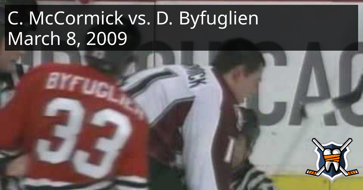 Cody McCormick vs. Dustin Byfuglien, March 8, 2009 - Colorado Avalanche ...