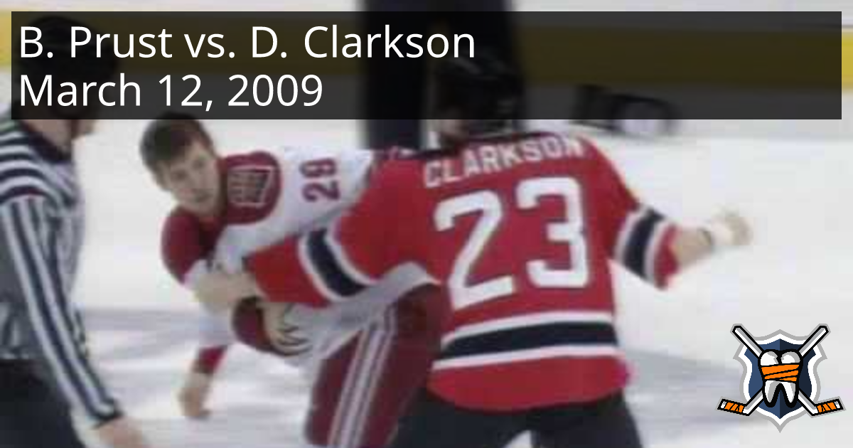 Brandon Prust vs. David Clarkson, March 12, 2009 - Arizona Coyotes vs ...