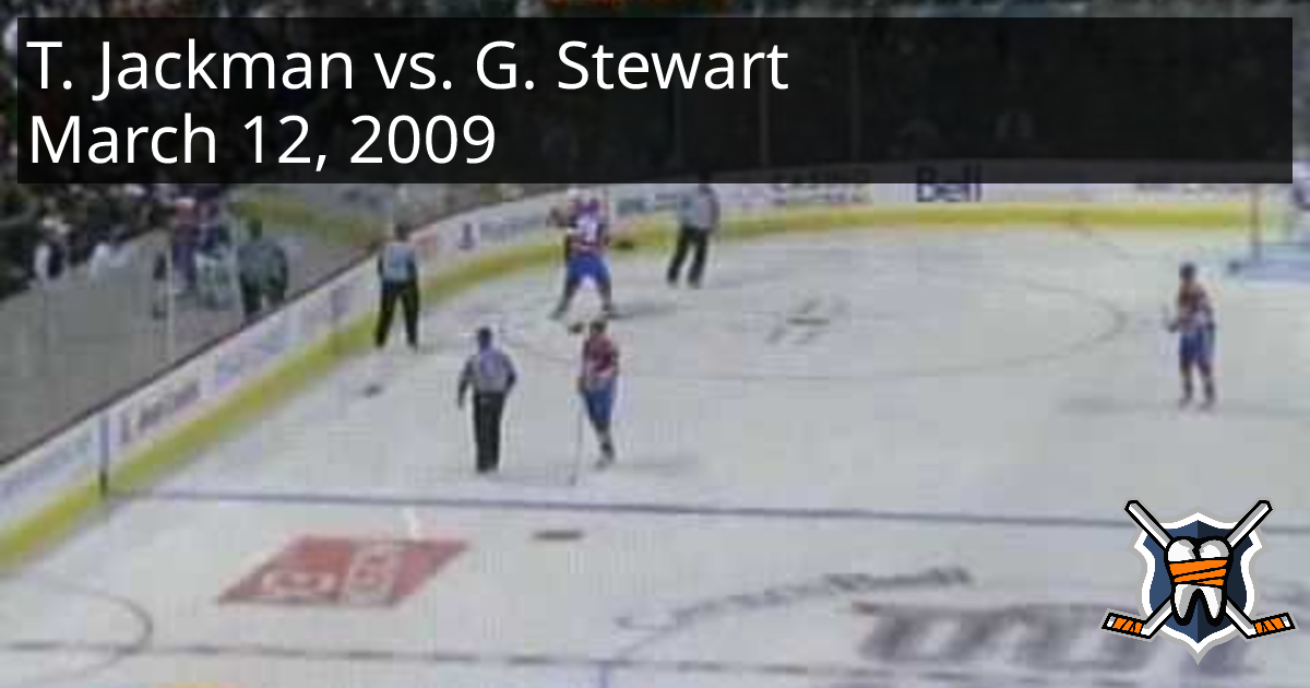 Tim Jackman vs. Greg Stewart, March 12, 2009 - New York Islanders vs ...
