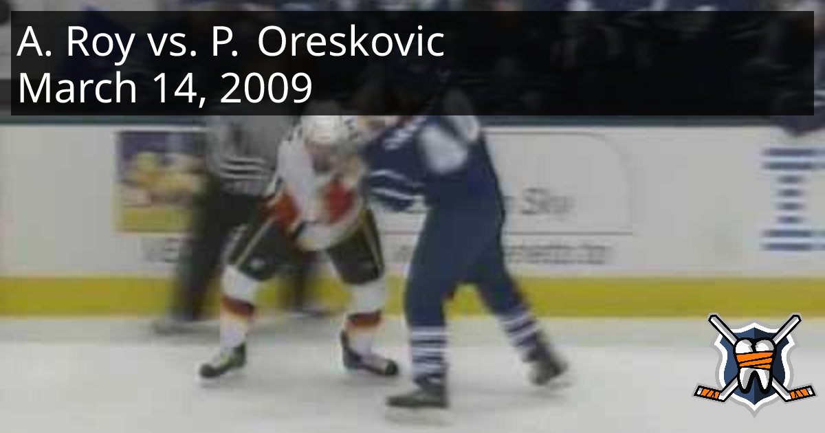 Andre Roy vs. Phil Oreskovic, March 14, 2009 - Calgary Flames vs ...