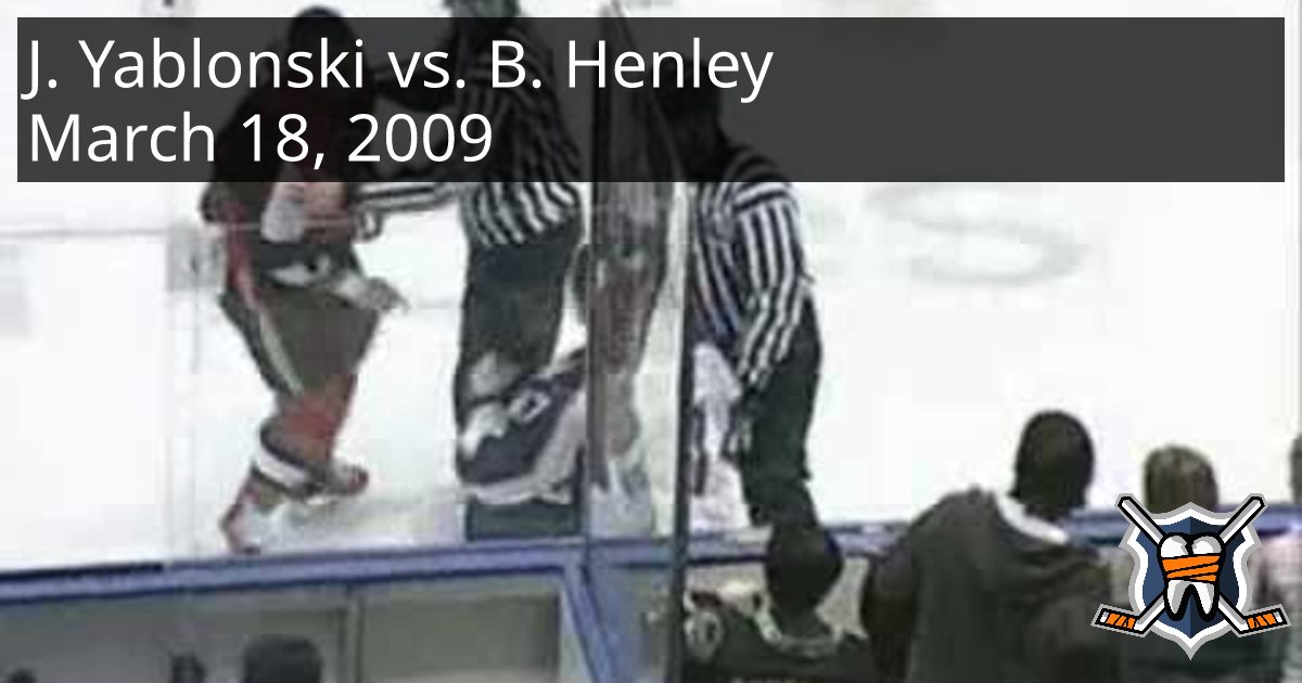 Jeremy Yablonski vs. Brent Henley, March 18, 2009 - Binghamton Senators ...