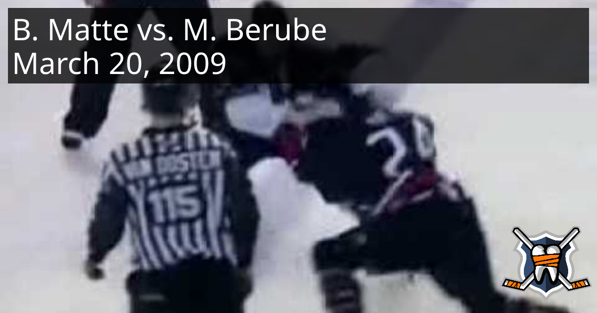 Brian Matte vs. Mike Berube, March 20, 2009 - Prince George Cougars vs ...