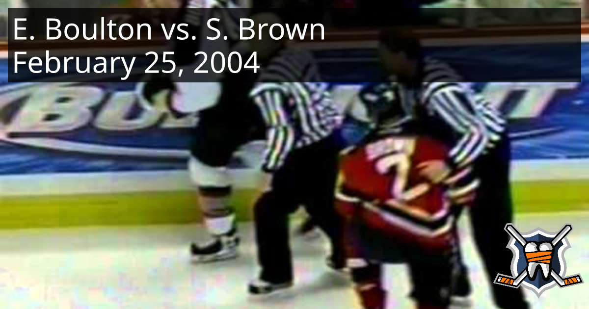 Eric Boulton vs. Sean Brown, February 25, 2004 - Buffalo Sabres vs. New ...