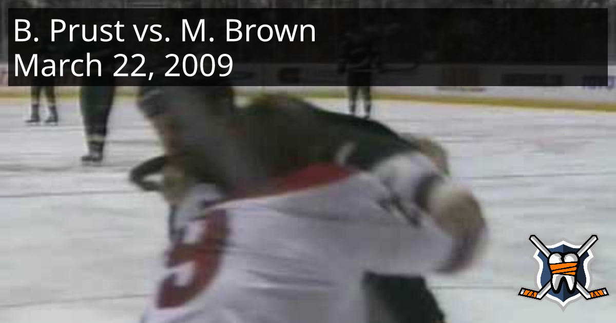 Brandon Prust vs. Mike Brown, March 22, 2009 - Arizona Coyotes vs ...