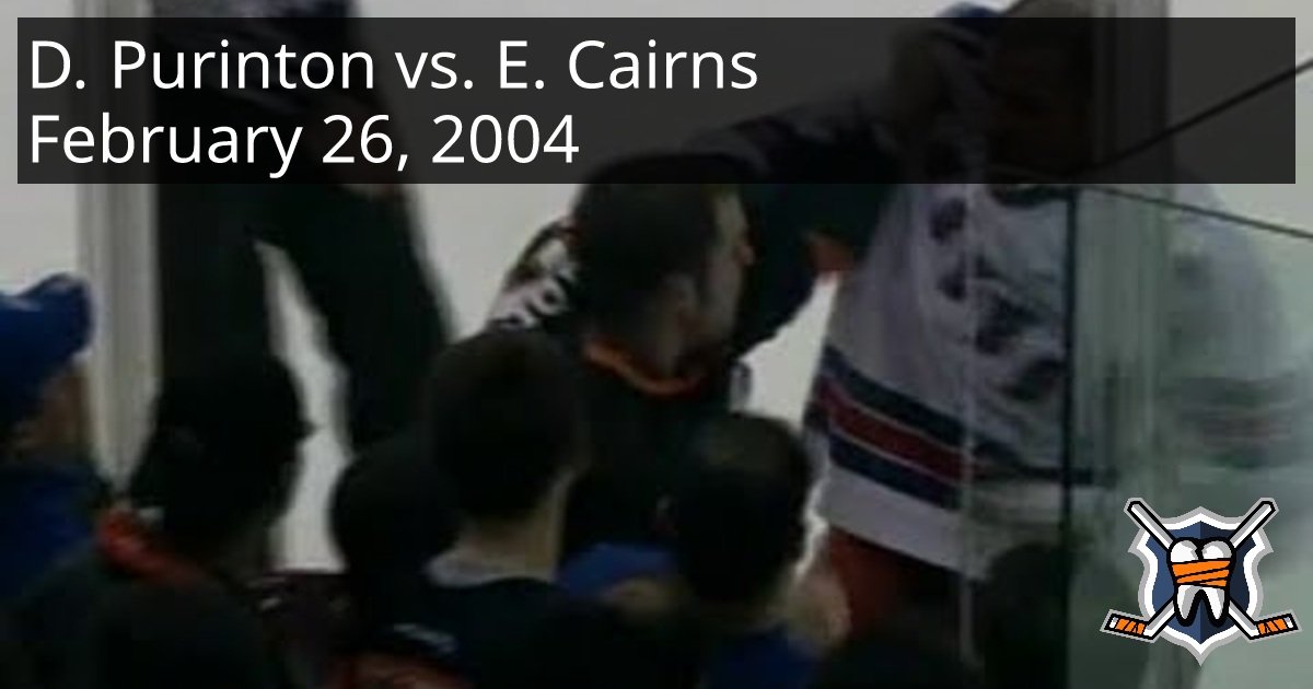 Dale Purinton vs. Eric Cairns, February 26, 2004 - New York Rangers vs ...
