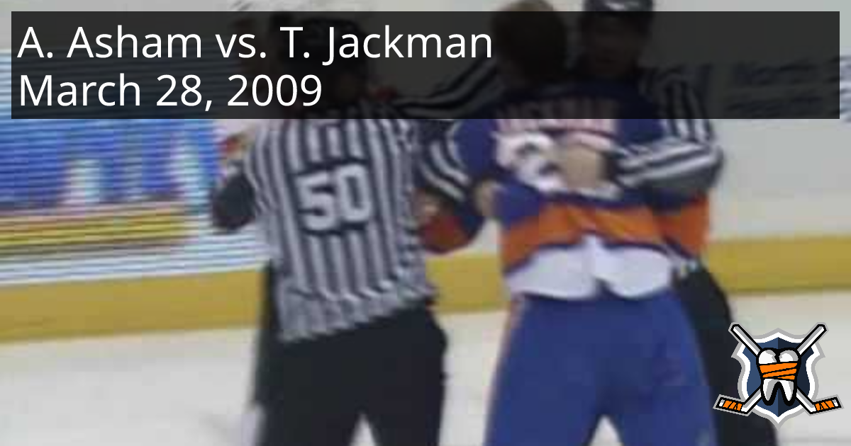 Arron Asham vs. Tim Jackman, March 28, 2009 - Philadelphia Flyers vs ...