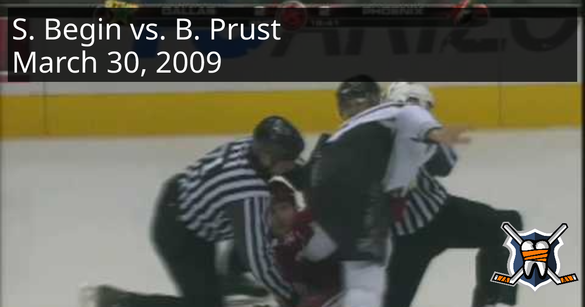 Steve Begin vs. Brandon Prust, March 30, 2009 - Dallas Stars vs ...