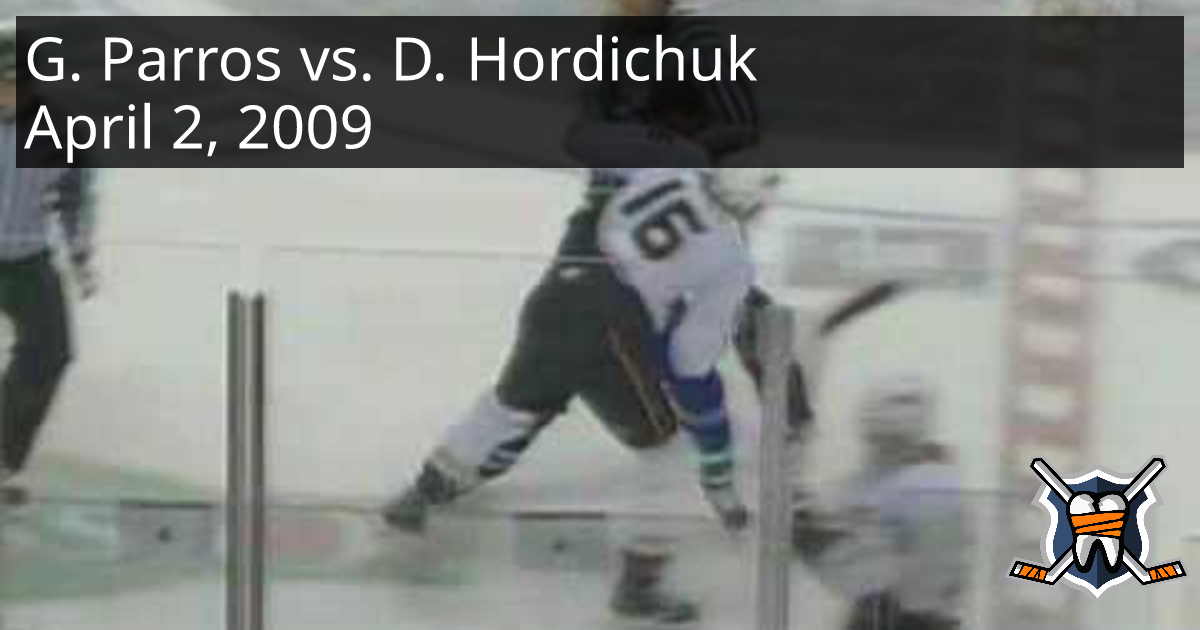 George Parros vs. Darcy Hordichuk, April 2, 2009 - Anaheim Ducks vs ...