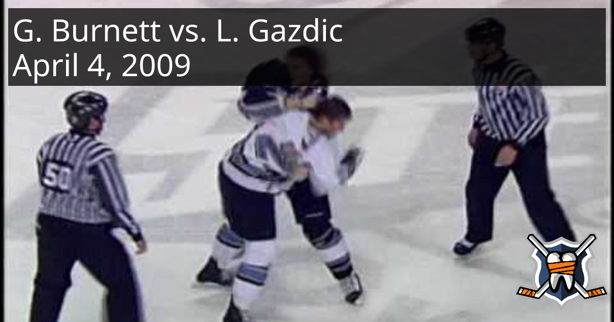 Gordon Burnett vs. Luke Gazdic, April 4, 2009 - Phoenix Roadrunners vs ...