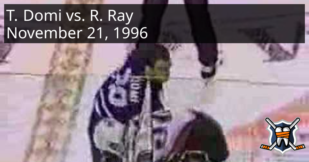Tie Domi vs. Rob Ray, November 21, 1996 - Toronto Maple Leafs vs ...