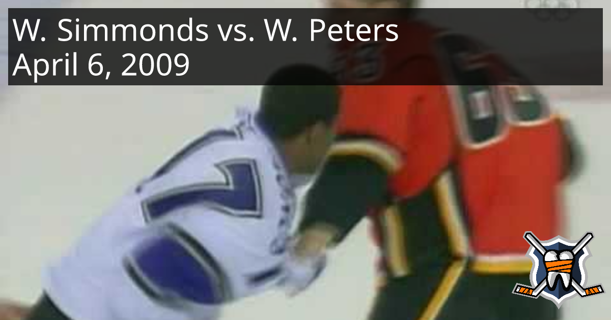Wayne Simmonds vs. Warren Peters, April 6, 2009 - Los Angeles Kings vs ...