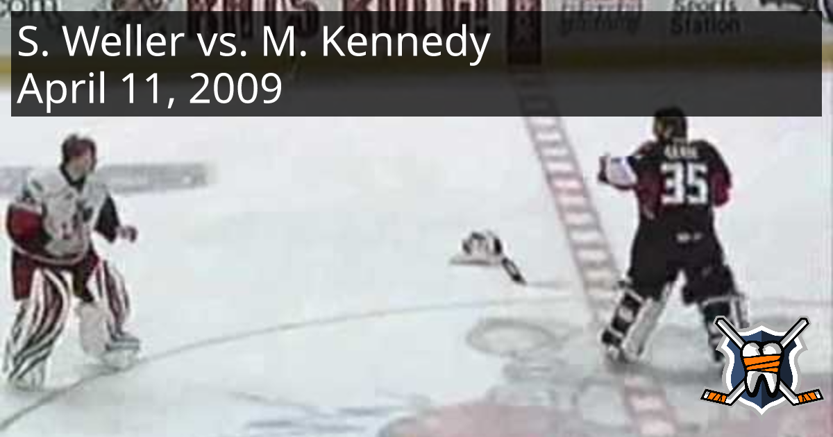 Shawn Weller vs. Michael Kennedy, April 11, 2009 - Binghamton Senators ...