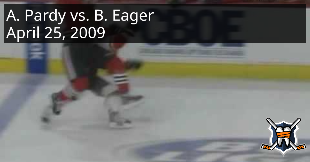 Adam Pardy vs. Ben Eager, April 25, 2009 - Calgary Flames vs. Chicago ...