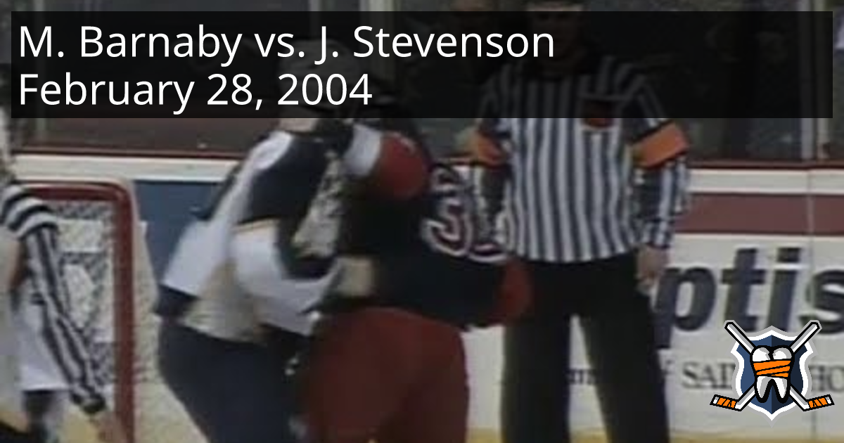 Matthew Barnaby vs. Jeremy Stevenson, February 28, 2004 - New York ...