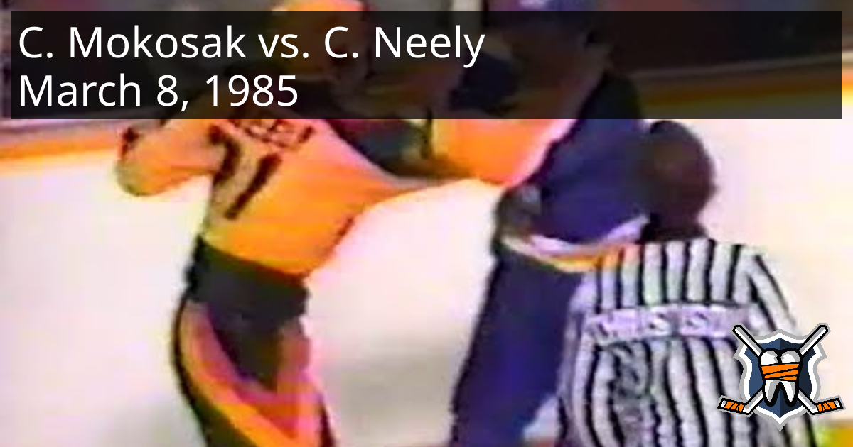 Carl Mokosak vs. Cam Neely, March 8, 1985 - Los Angeles Kings vs ...