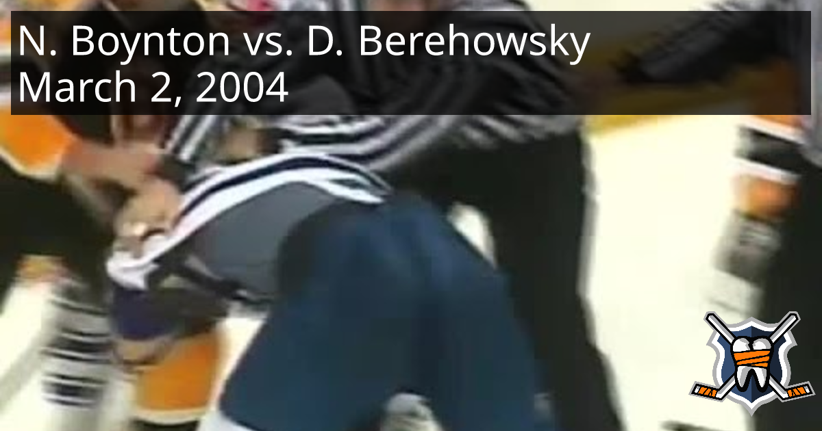 Nick Boynton vs. Drake Berehowsky, March 2, 2004 - Boston Bruins vs ...