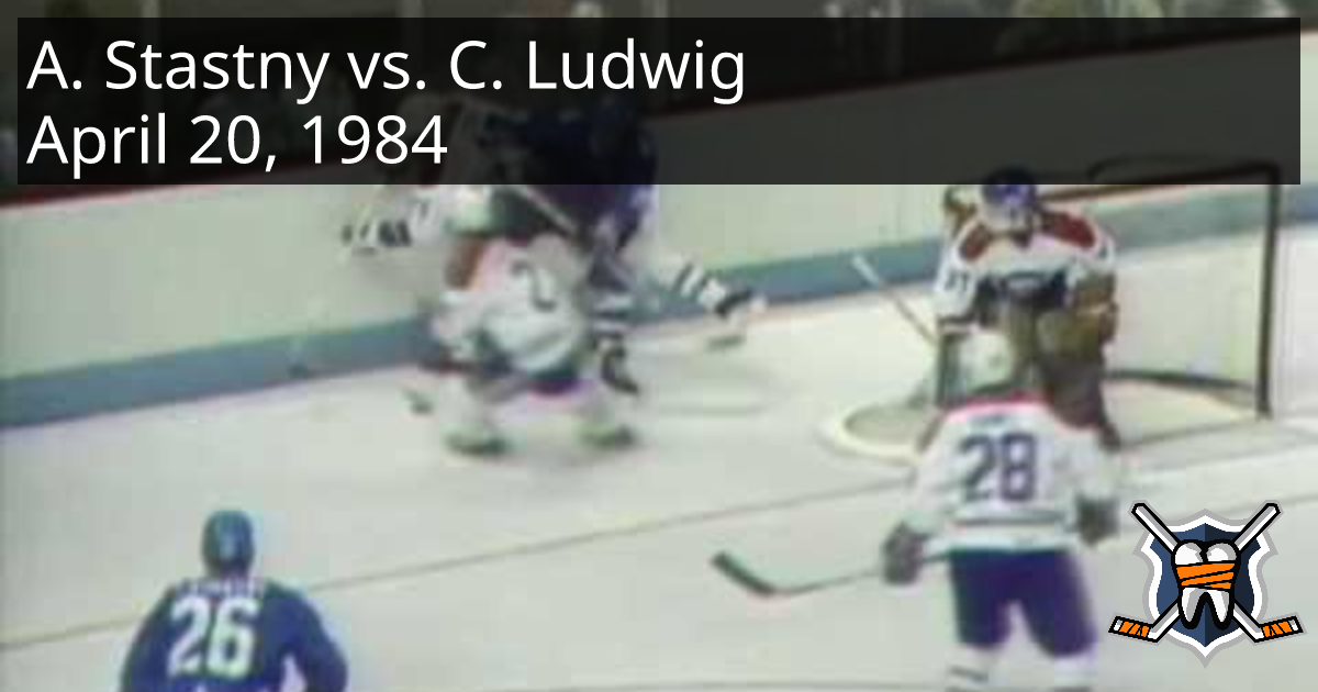 Anton Stastny vs. Craig Ludwig, April 20, 1984 - Quebec Nordiques vs ...