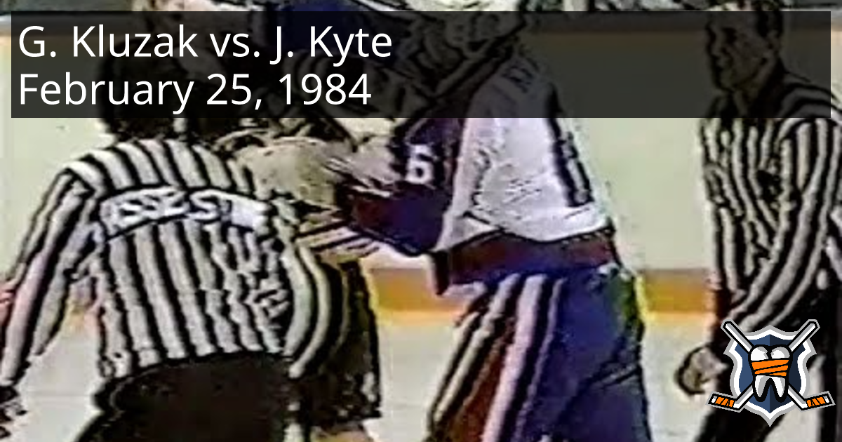 Jim Kyte vs. Gord Kluzak, February 25, 1984 - Winnipeg Jets vs. Boston ...