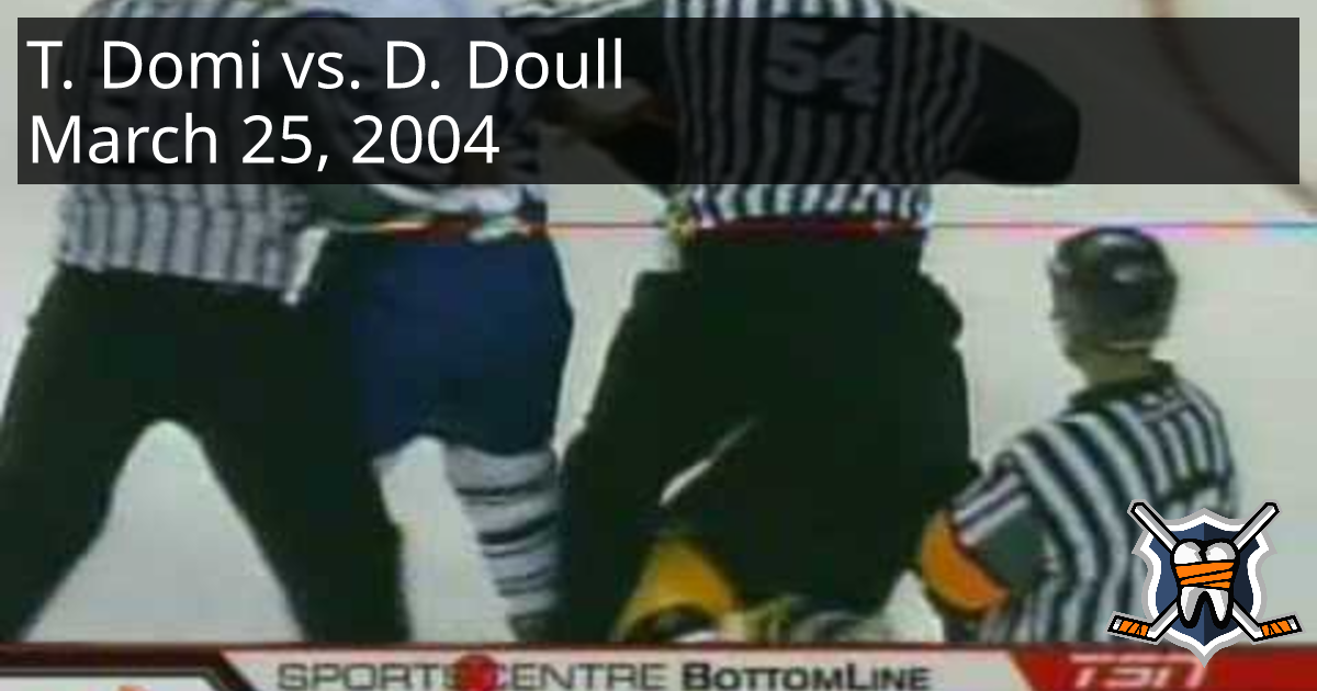 Tie Domi vs. Doug Doull, March 25, 2004 - Toronto Maple Leafs vs ...