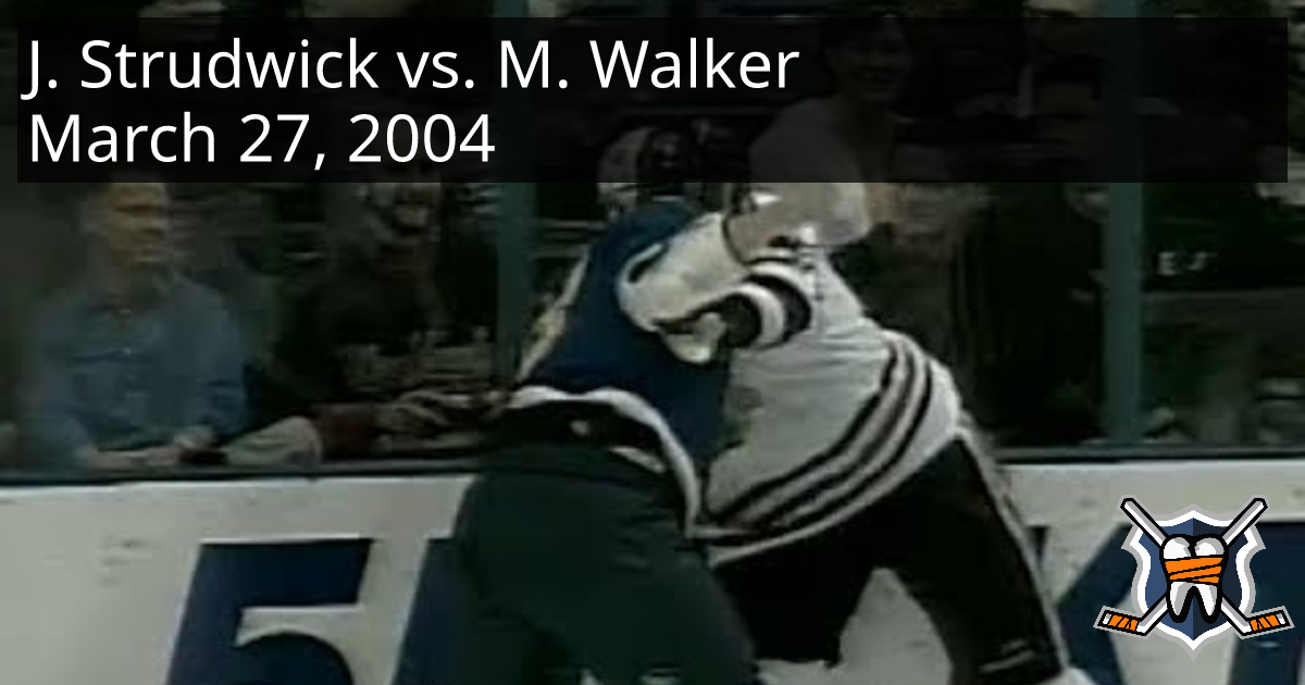 Jason Strudwick vs. Matt Walker, March 27, 2004 - Chicago Blackhawks vs ...