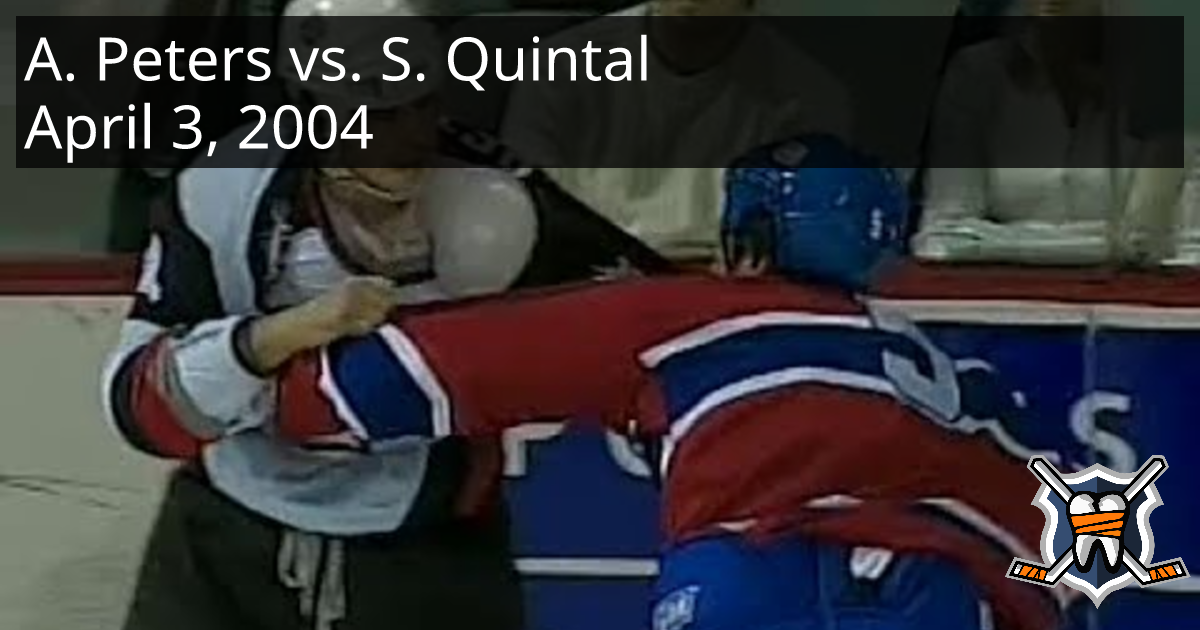 Andrew Peters vs. Stephane Quintal, April 3, 2004 - Buffalo Sabres vs ...