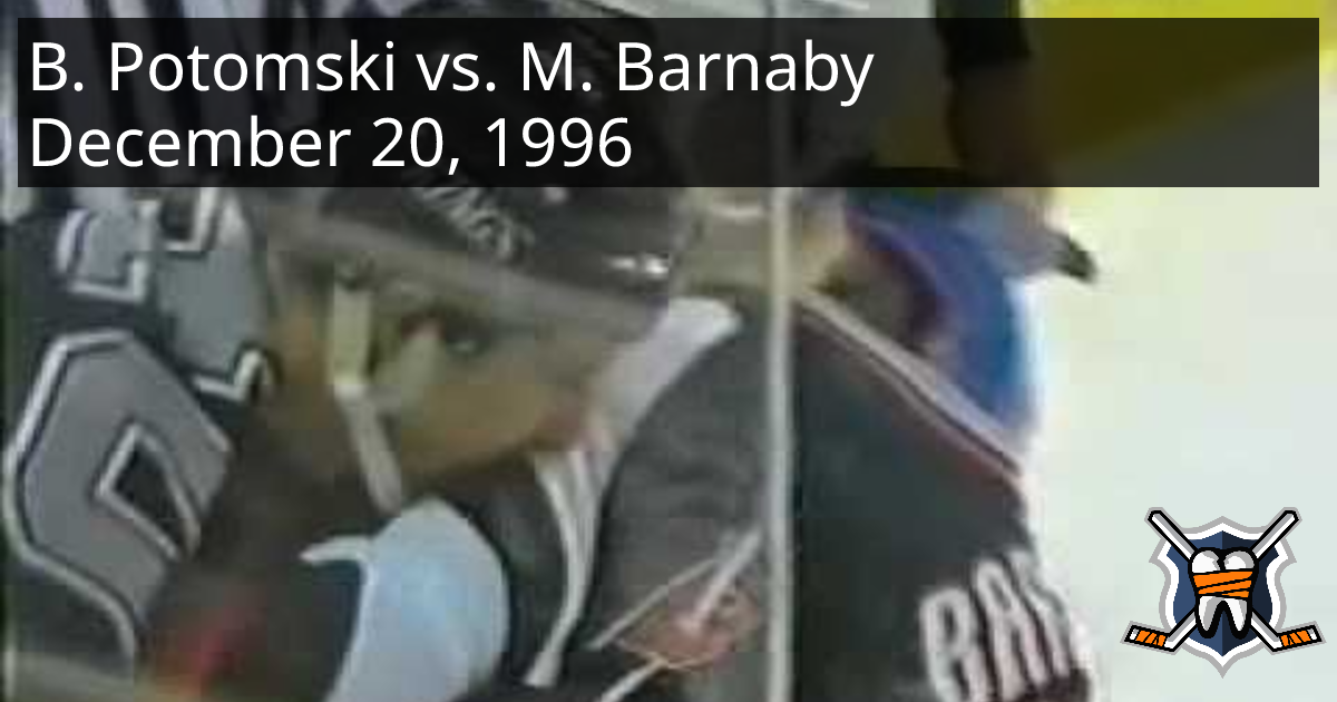 Barry Potomski vs. Matthew Barnaby, December 20, 1996 - Los Angeles ...