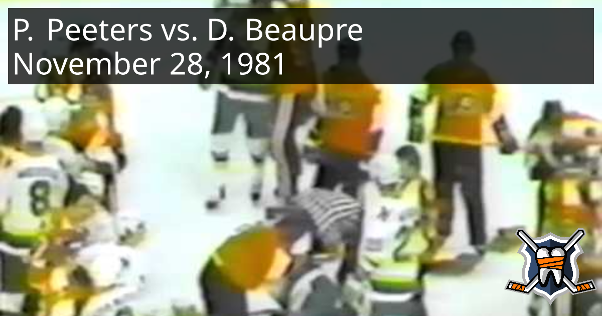 Pete Peeters vs. Don Beaupre, November 28, 1981 - Philadelphia Flyers ...