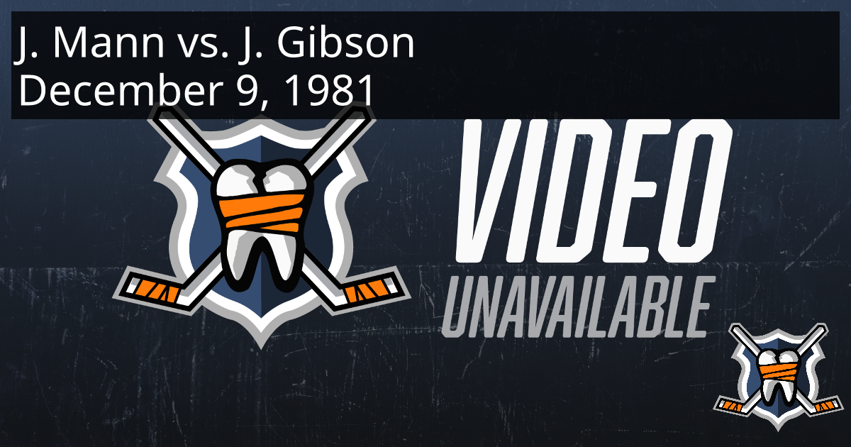 Jimmy Mann vs. John Gibson, December 9, 1981 - Winnipeg Jets vs ...