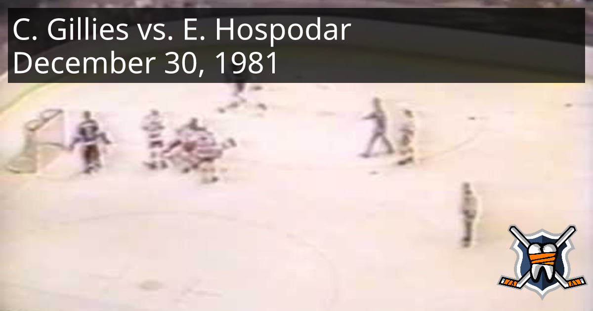 Clark Gillies vs. Ed Hospodar, December 30, 1981 - New York Islanders ...