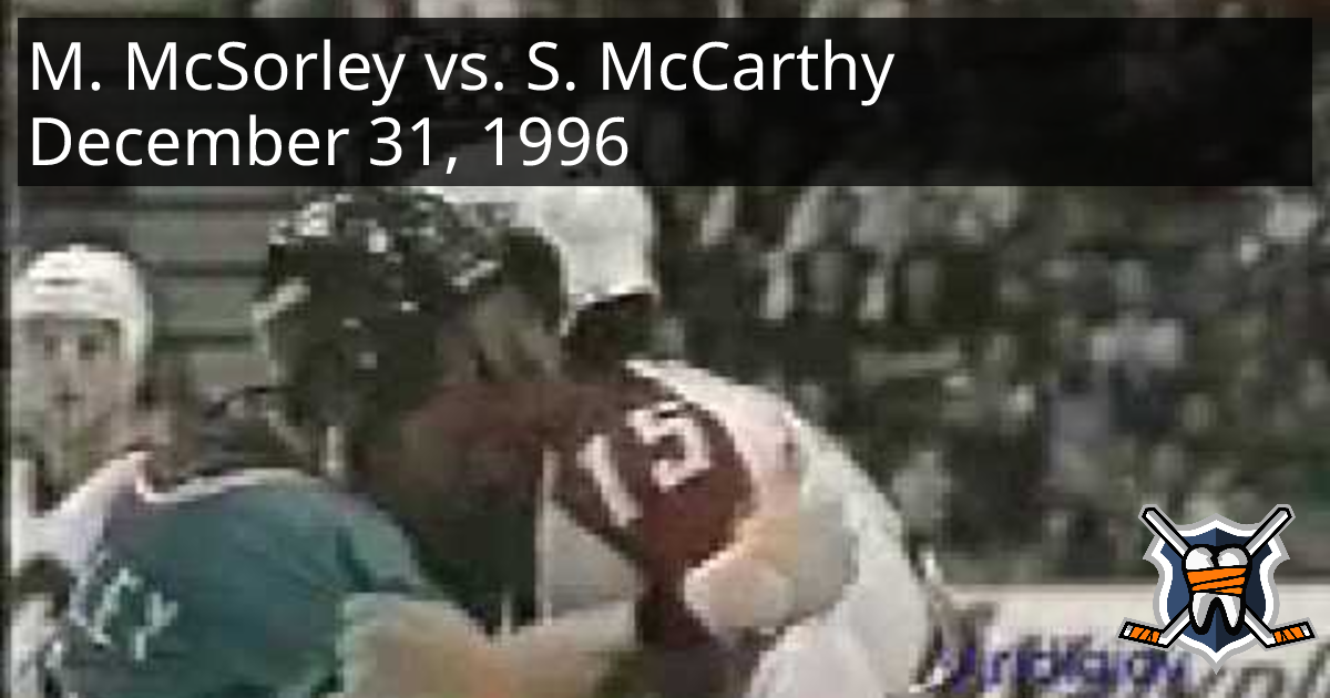 Marty McSorley vs. Sandy McCarthy, December 31, 1996 - San Jose Sharks ...