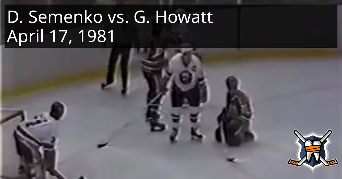 Dave Semenko vs. Garry Howatt, April 17, 1981 - Edmonton Oilers vs. New ...