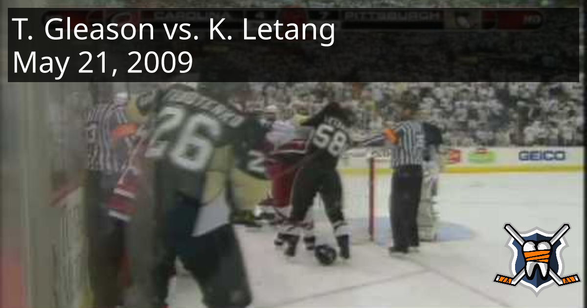 Tim Gleason vs. Kris Letang, May 21, 2009 - Carolina Hurricanes vs ...