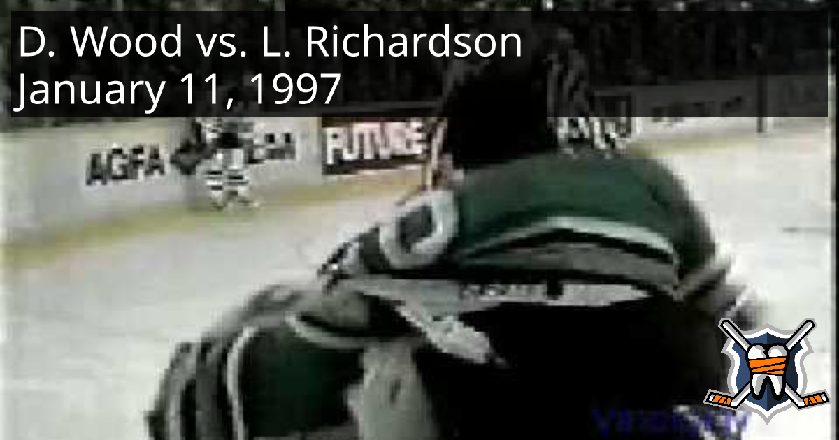 Dody Wood vs. Luke Richardson, January 11, 1997 - San Jose Sharks vs ...