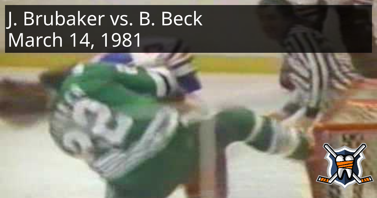 Jeff Brubaker vs. Barry Beck, March 14, 1981 - Hartford Whalers vs. New ...