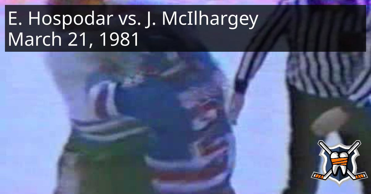 Ed Hospodar vs. Jack McIlhargey, March 21, 1981 - New York Rangers vs ...