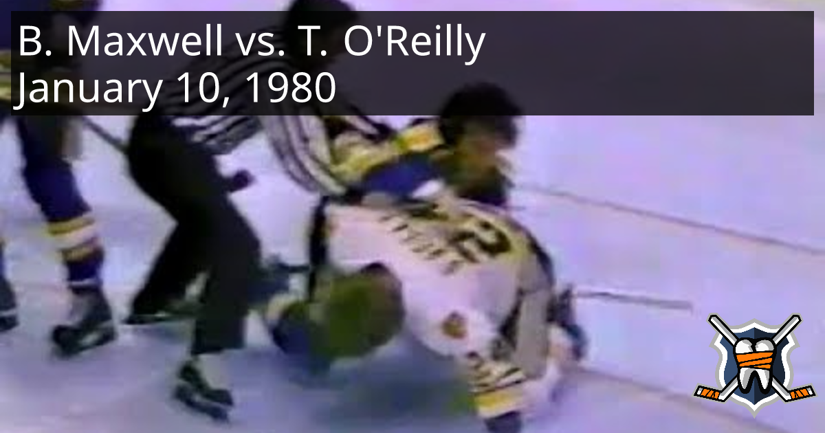 Bryan Maxwell vs. Terry O'Reilly, January 10, 1980 - St Louis Blues vs ...