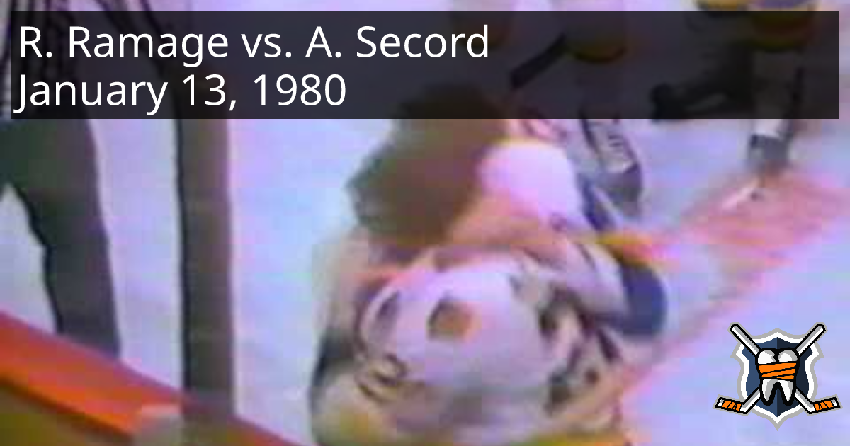 Rob Ramage vs. Al Secord, January 13, 1980 - Colorado Rockies vs. Boston Bruins | HockeyFights