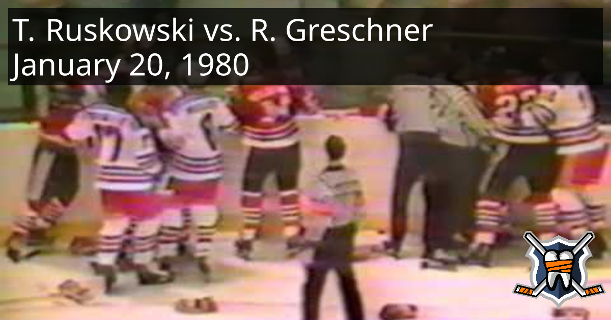 Terry Ruskowski vs. Ron Greschner, January 20, 1980 - Chicago ...