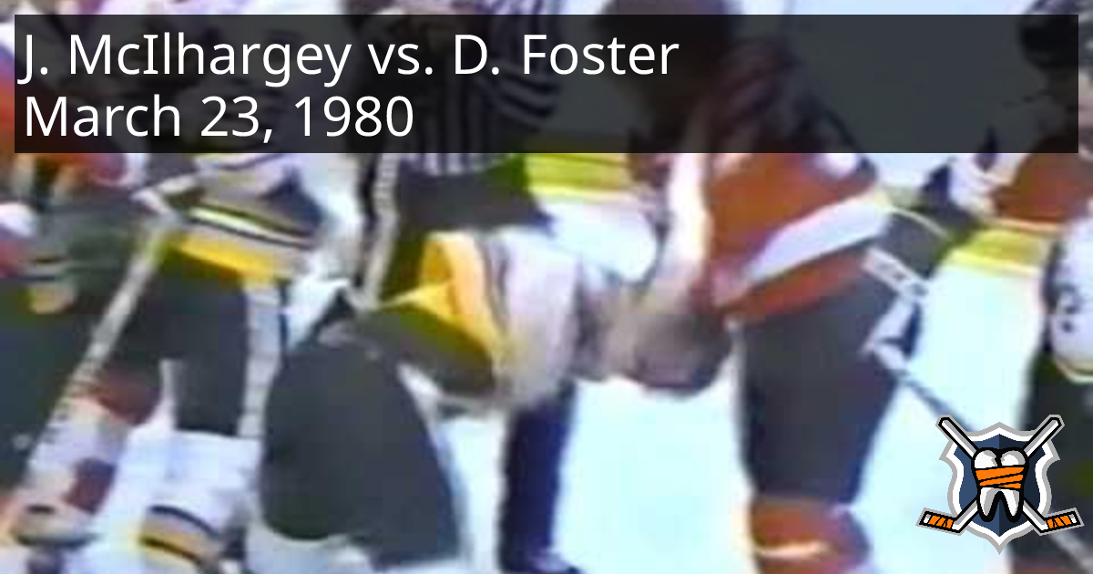 Jack McIlhargey vs. Dwight Foster, March 23, 1980 - Philadelphia Flyers ...