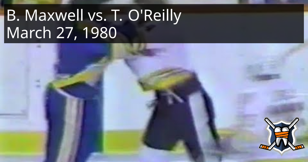 Bryan Maxwell vs. Terry O'Reilly, March 27, 1980 - St Louis Blues vs ...