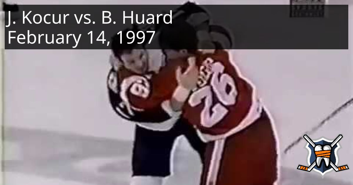Joey Kocur vs. Bill Huard, February 14, 1997 - Detroit Red Wings vs ...