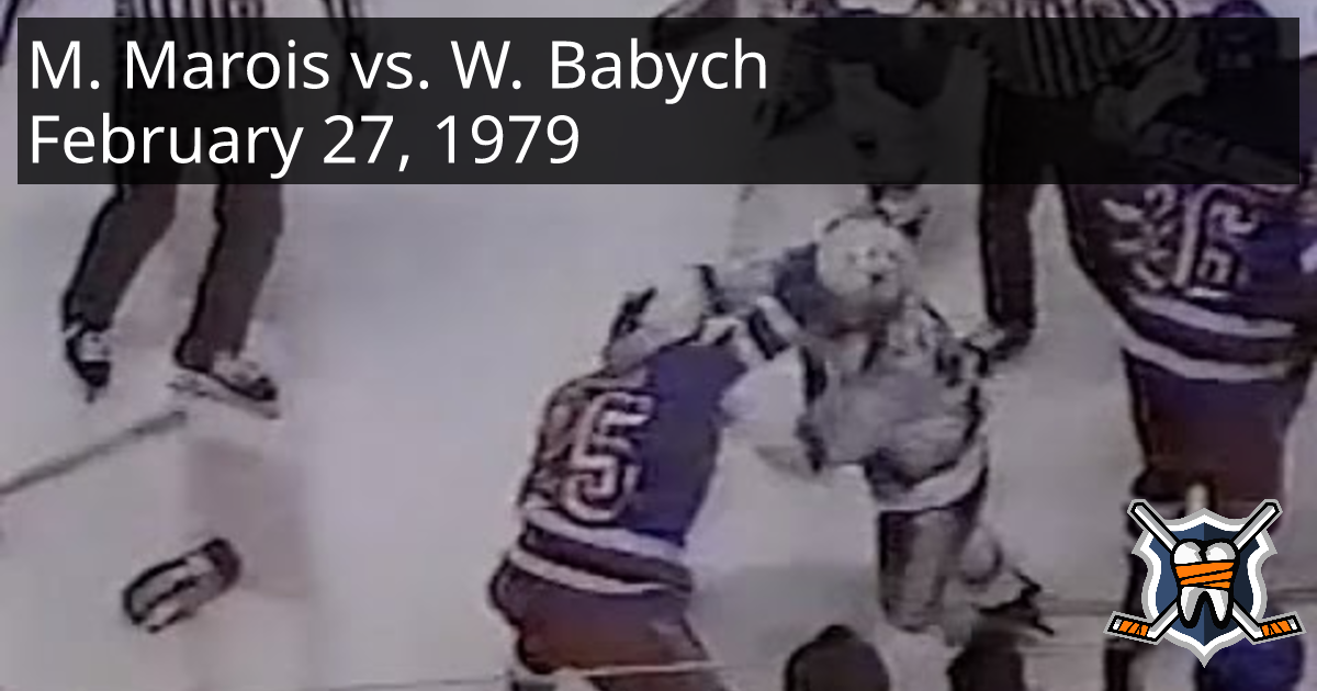 Mario Marois vs. Wayne Babych, February 27, 1979 - New York Rangers vs ...